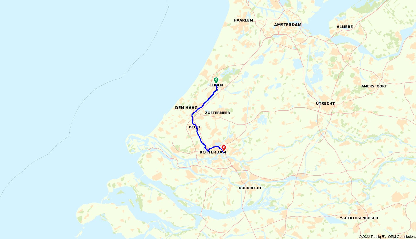 Academic Leiden-Delft-Rotterdam - Leiden - Cycling route | Route.nl