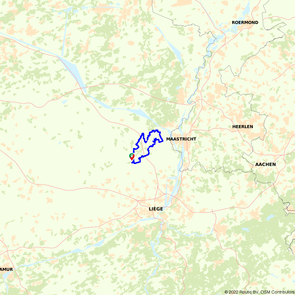 City route in Belgium - Tongeren - Cycling route | Route.nl