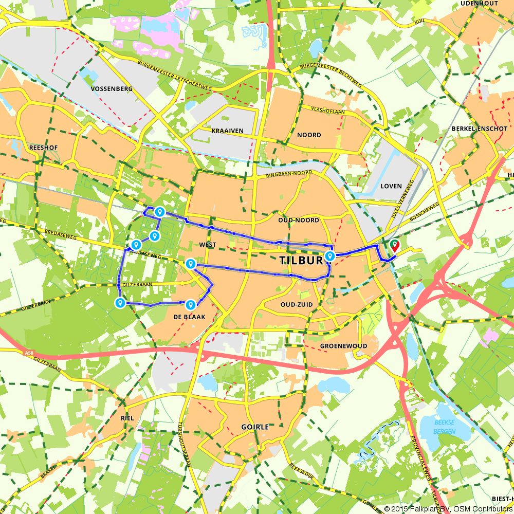 Around Tilburg - Tilburg - Cycling route | Route.nl
