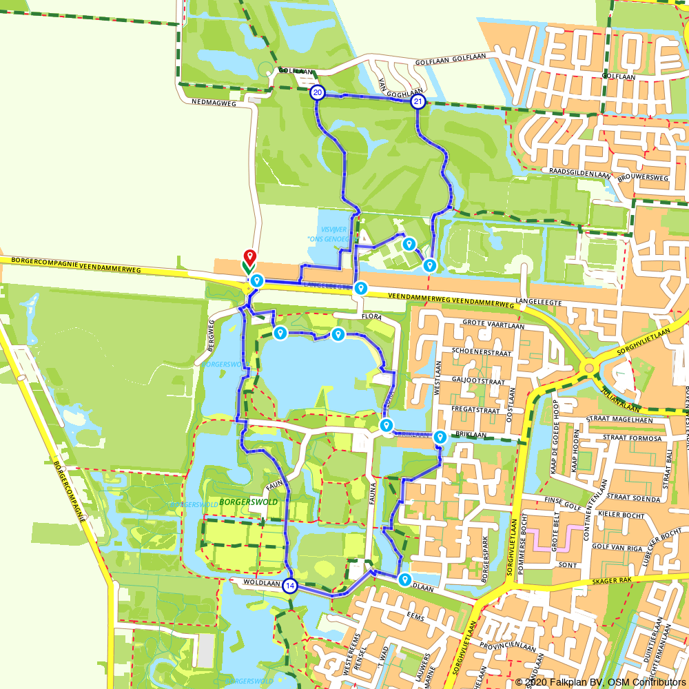 Veendam 2 - Veendam - Hiking route | Route.nl