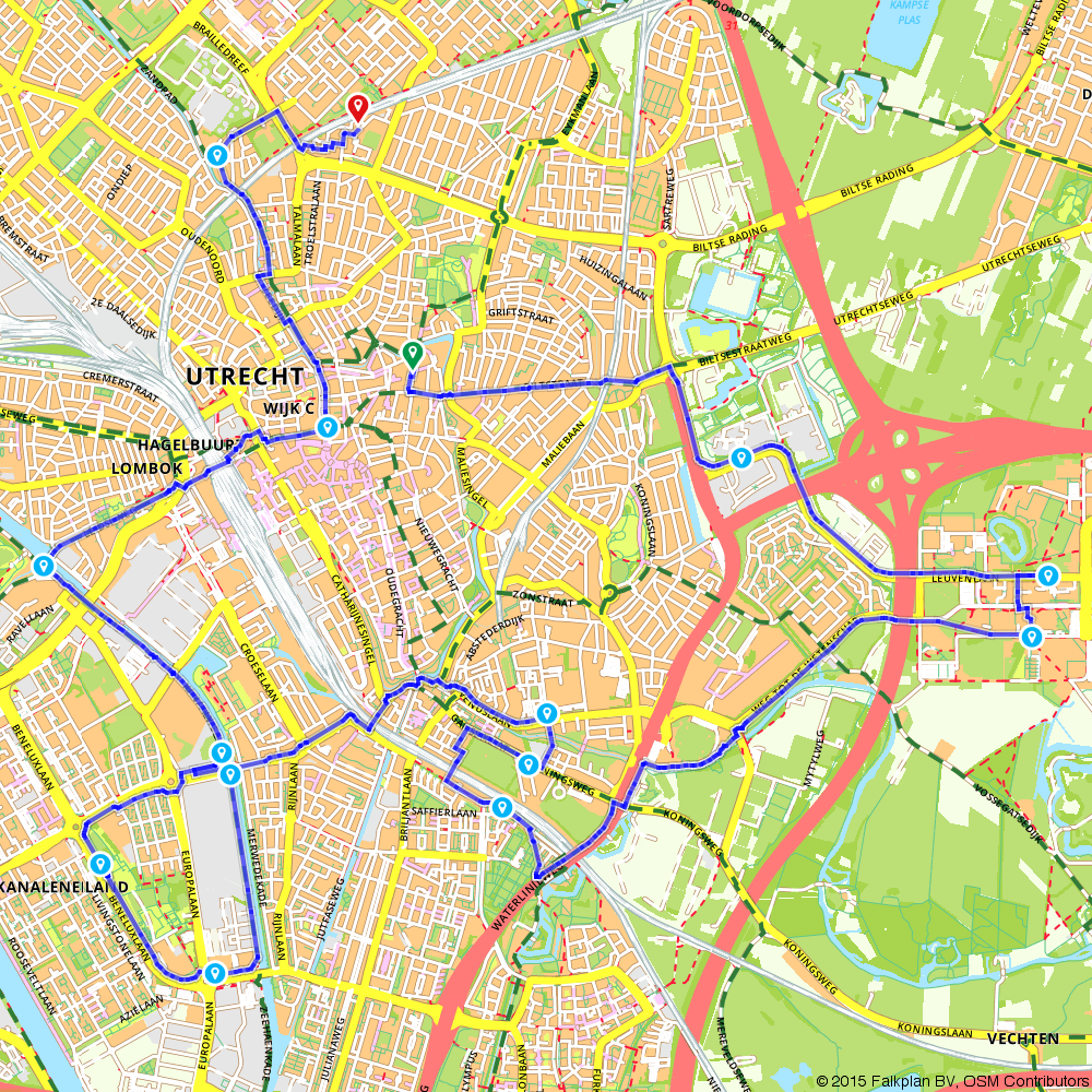 Utrecht SSH Buildings - Utrecht - Cycling route | Route.nl