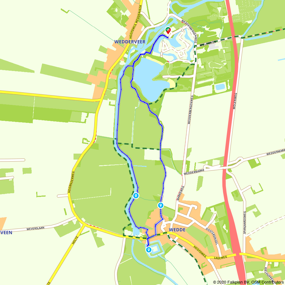 Tour Wedde from the Weddermeer - Westerwolde - Hiking route | Route.nl