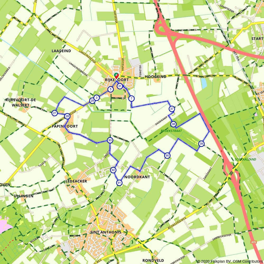 Tour of Rijkevoort - Boxmeer - Hiking route | Route.nl