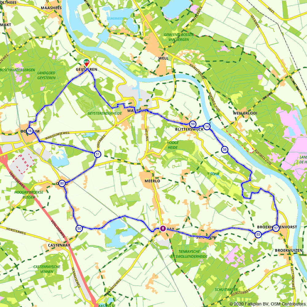 Peel and Maas valley route - Venray - Cycling route | Route.nl