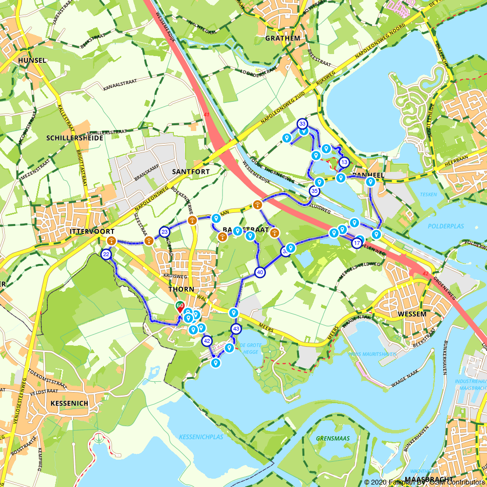 Thorn - Panheel - Maasgouw - Hiking route | Route.nl
