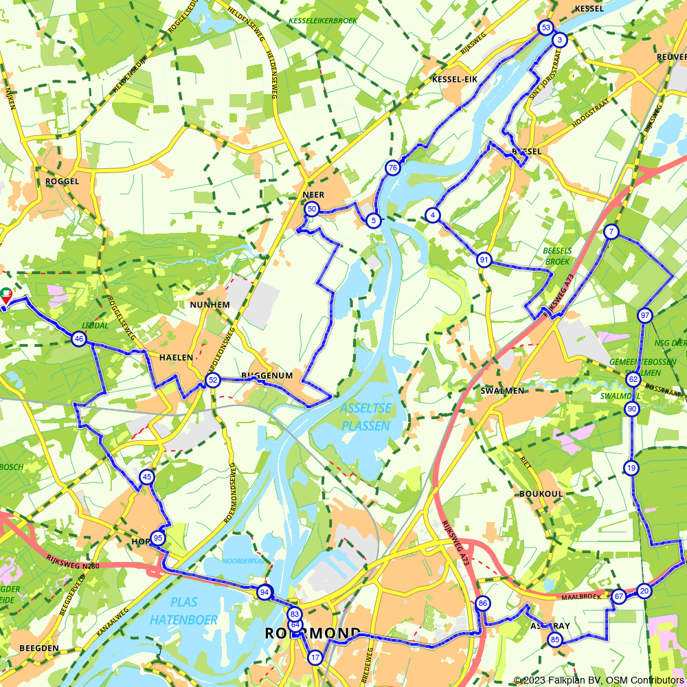 Kessel Castle Route: tour of Roermond - Leudal - Cycling route | Route.nl