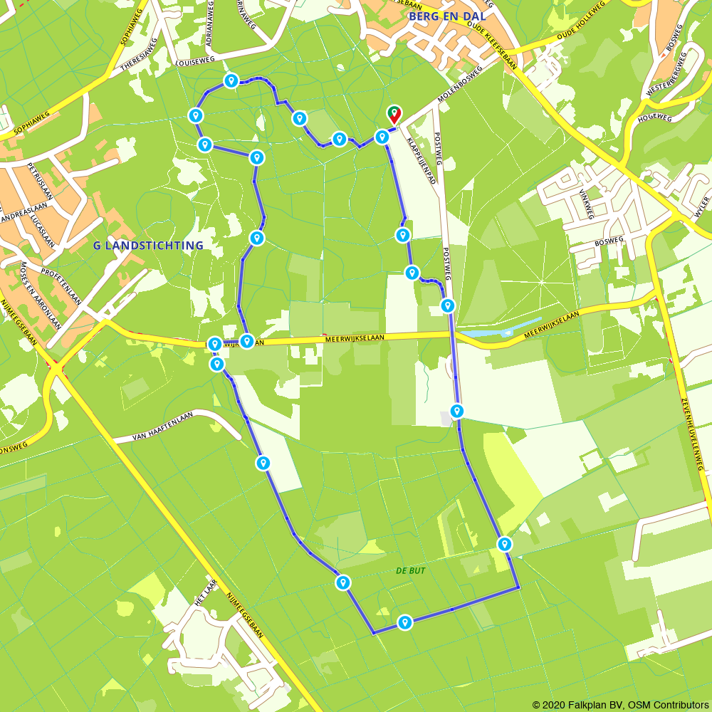 Route through the forest at Erica Berg en Dal - Berg en Dal - Hiking ...
