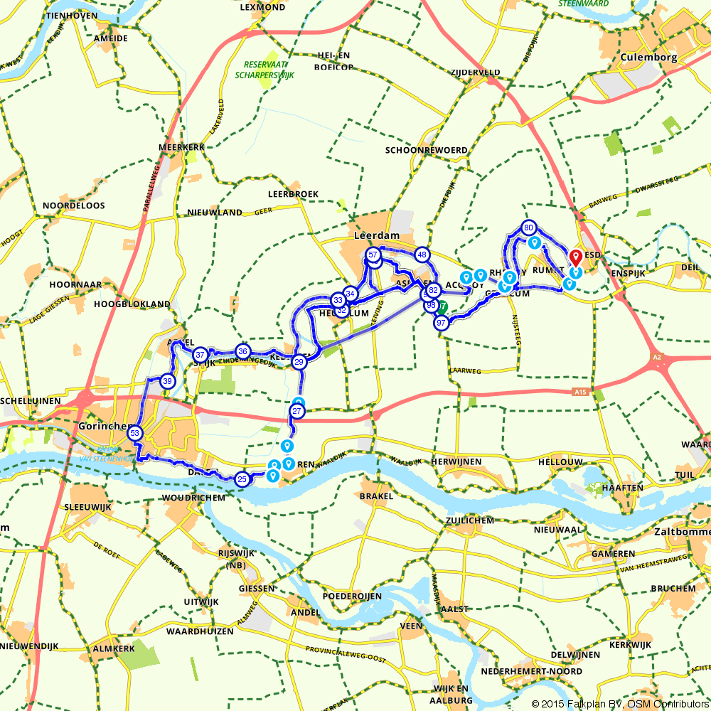 Lingeroute + Fort Vuren and Gorichem - West Betuwe - Cycling route ...