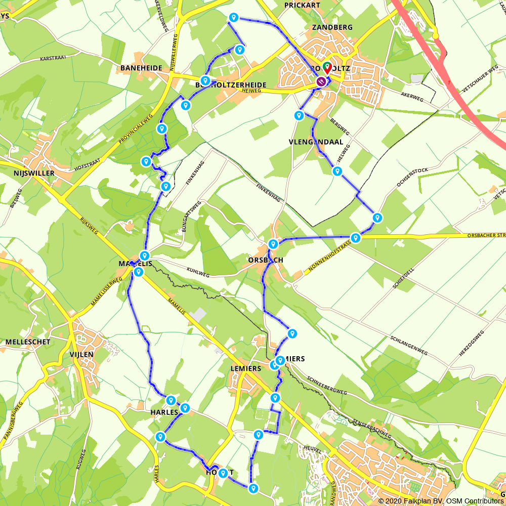 Bocholtz-Harles-Holset - Simpelveld - Wandelroute | Route.nl
