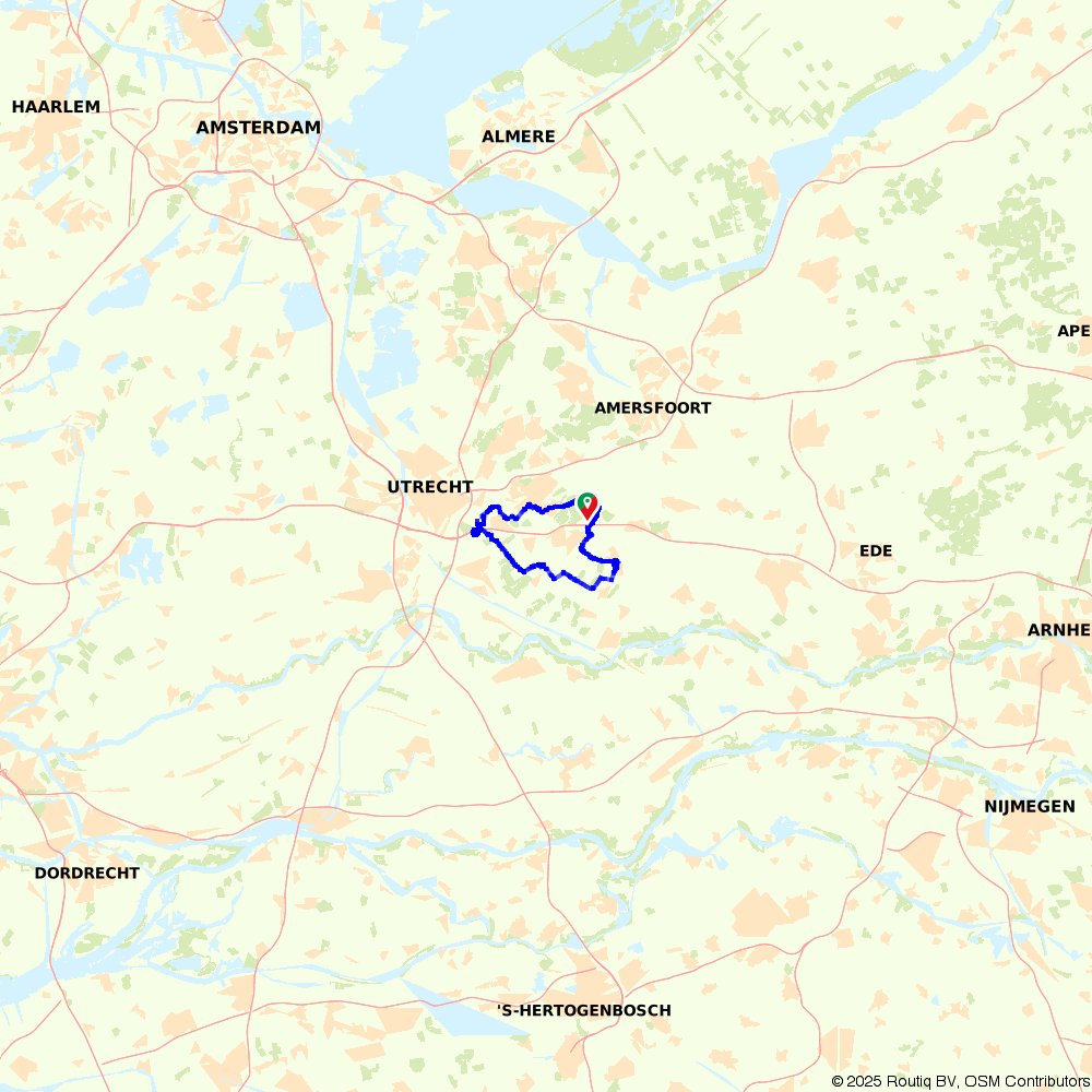 2057787 Route around Driebergen with Austerlits, Vechten Rijnauwen, and ...