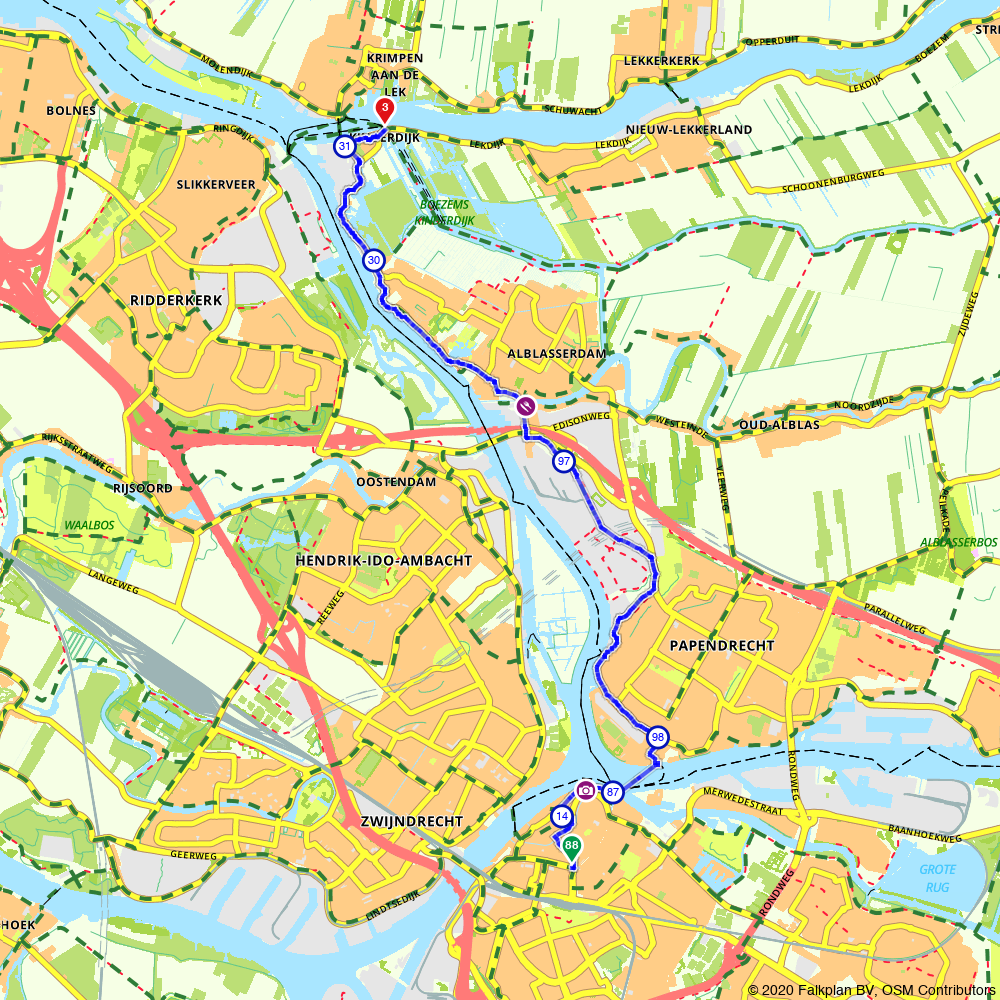 Kinderdijk - Dordrecht - Cycling route | Route.nl