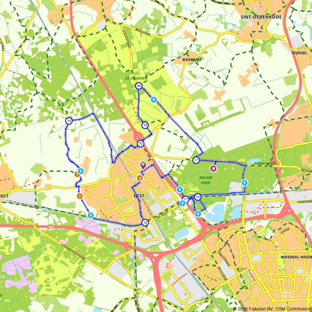 LF-Fietsclub: Best FKP rondje - Best - Fietsroute | Route.nl