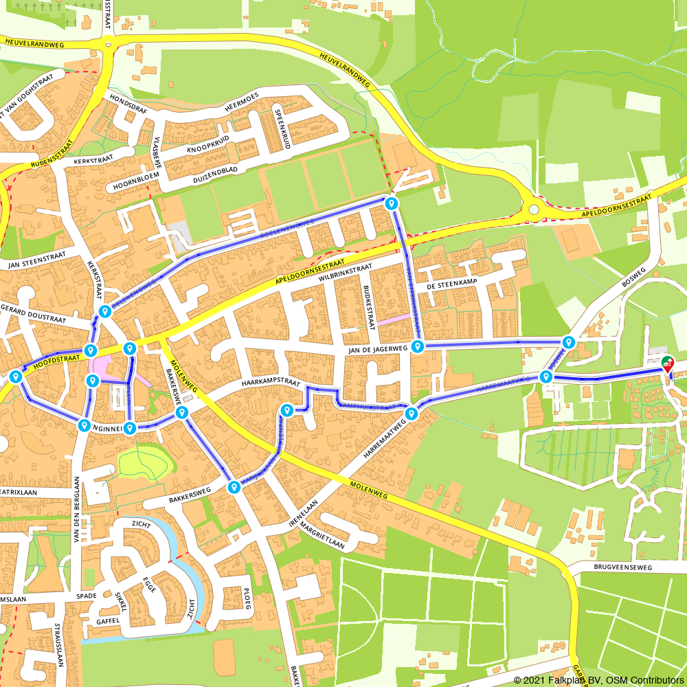 Tour of Voorthuizen village - Barneveld - Hiking route | Route.nl