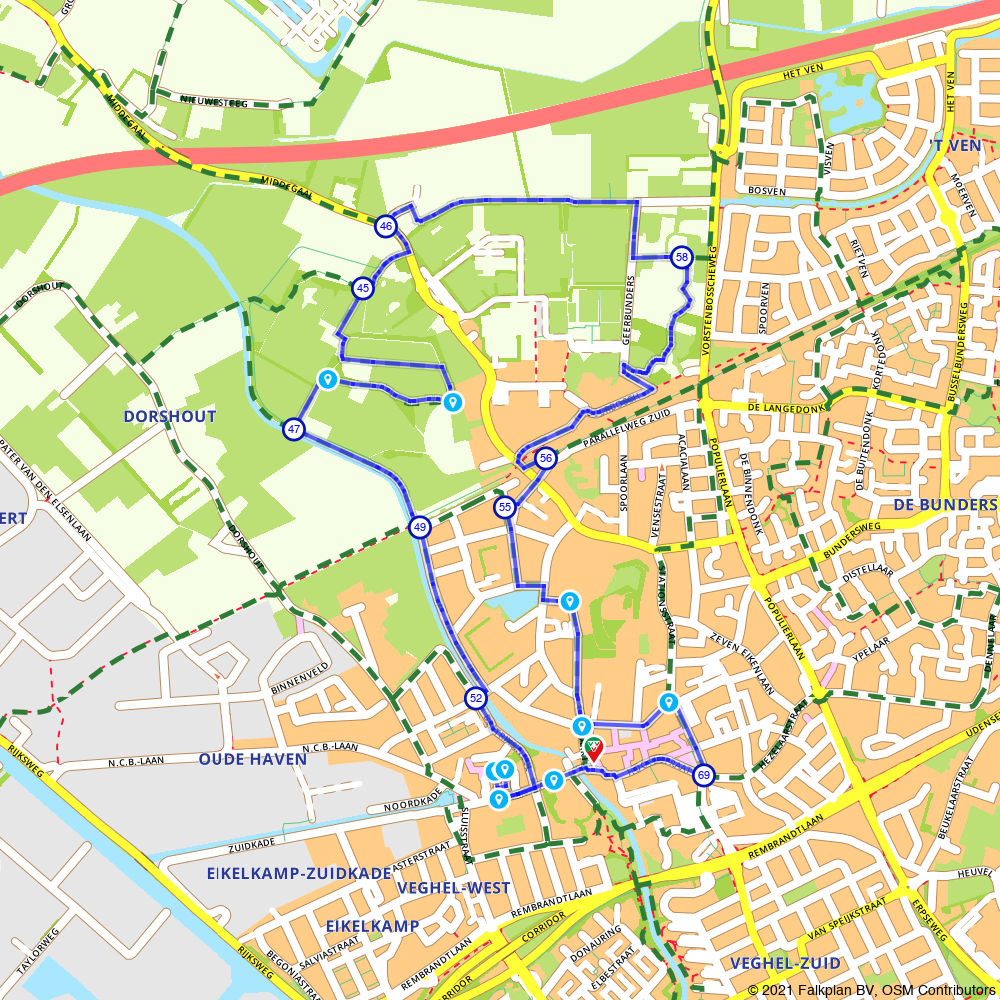 Veghel - Meierijstad - Hiking route | Route.nl