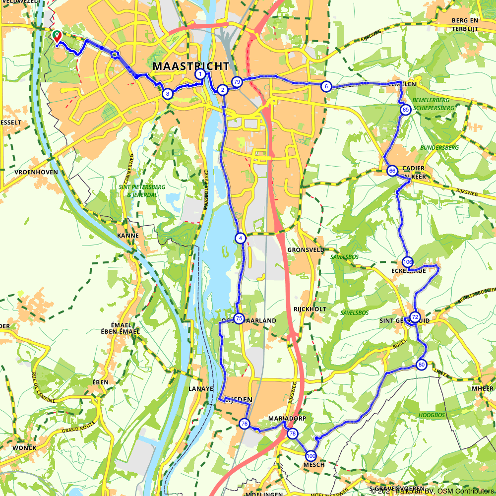 Tour of Eijsden/Cadier and Keer/Bemelen - Maastricht - Cycling route ...