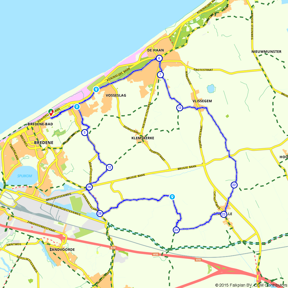 From De Haan to Bredene - Bredene - Cycling route | Route.nl