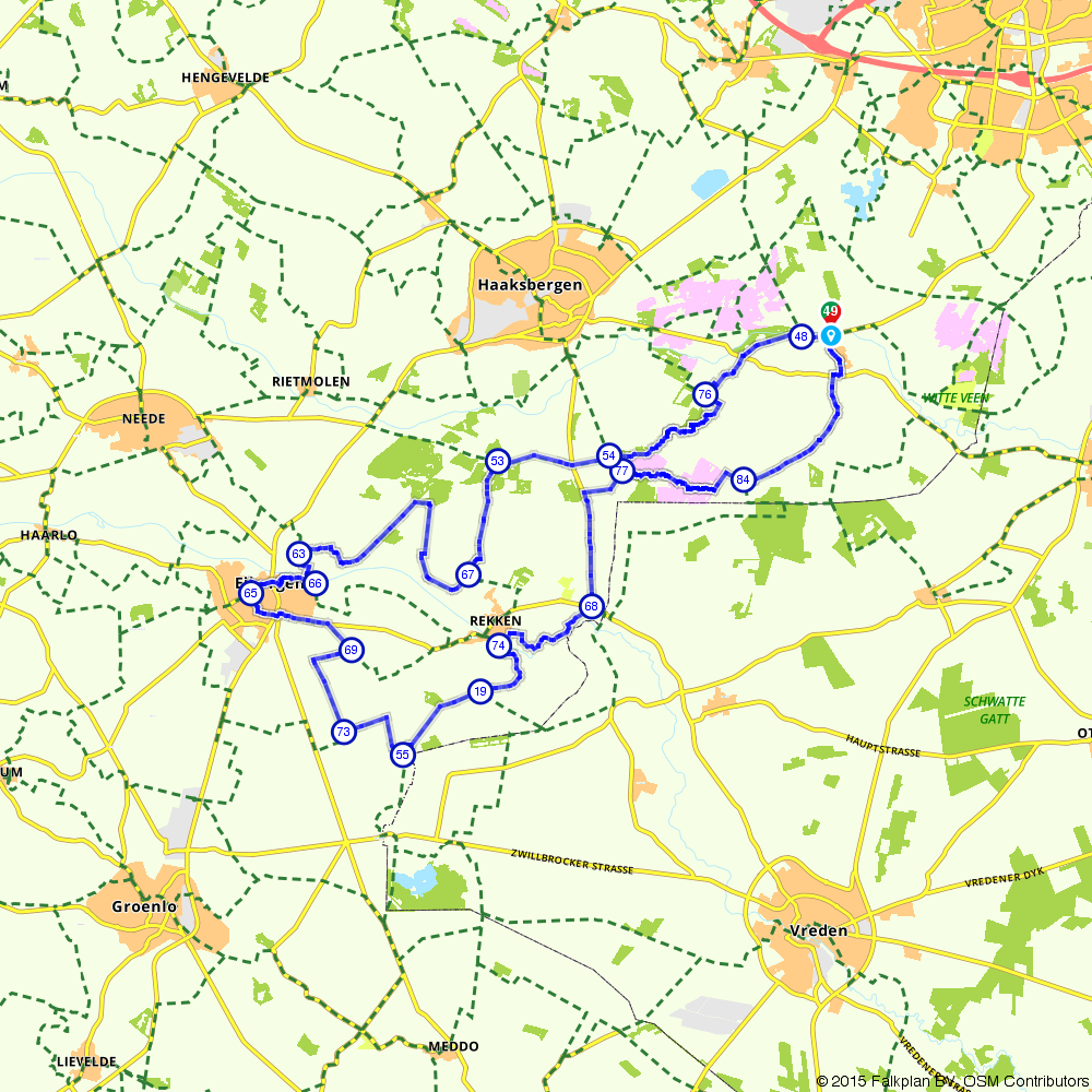 Twente 2; Buurse - Eibergen - Buurse. - Haaksbergen - Cycling route ...