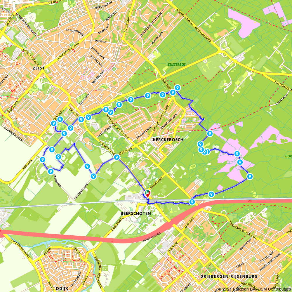 Circular walk Driebergen - Utrechtse Heuvelrug - Hiking route | Route.nl