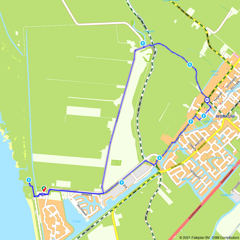 Roast & Bloom Route Workum - Súdwest-Fryslân - Hiking route | Route.nl