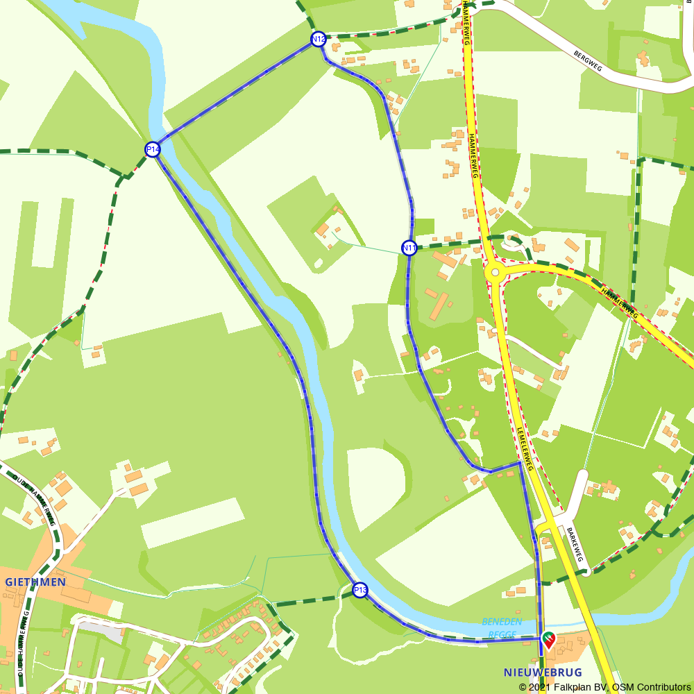 New bridge - Ommen - Hiking route | Route.nl