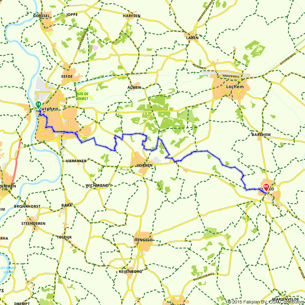 Zutphen-Ruurlo - Zutphen - Cycling route | Route.nl
