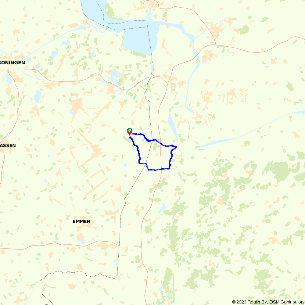 Circle of Vlagtwedde-along German Ems - Westerwolde - Cycling route ...