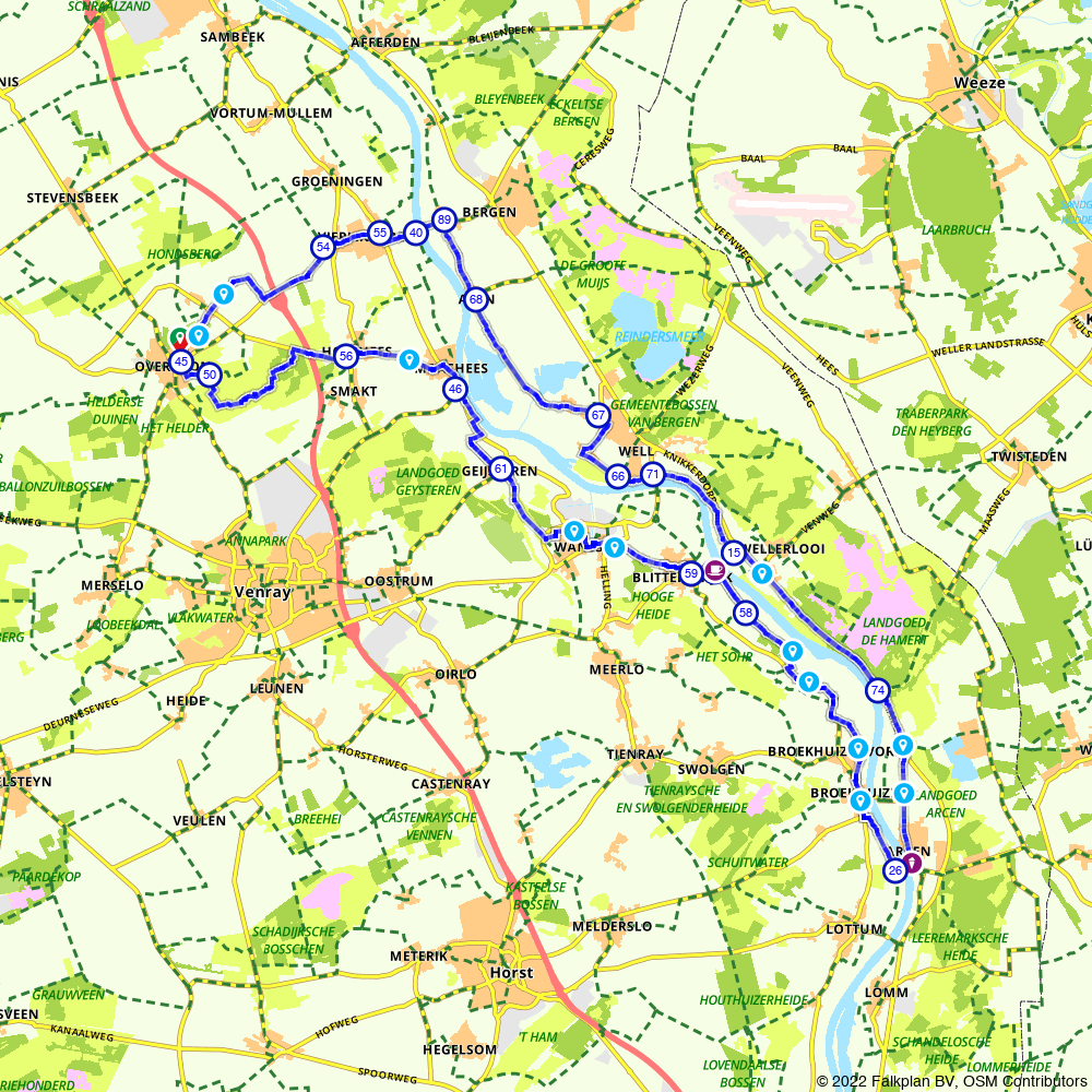 Outdoor Overloon route Touring Along the Maas - Boxmeer - Cycling route ...