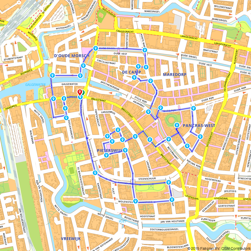 222768 Route through Leiden