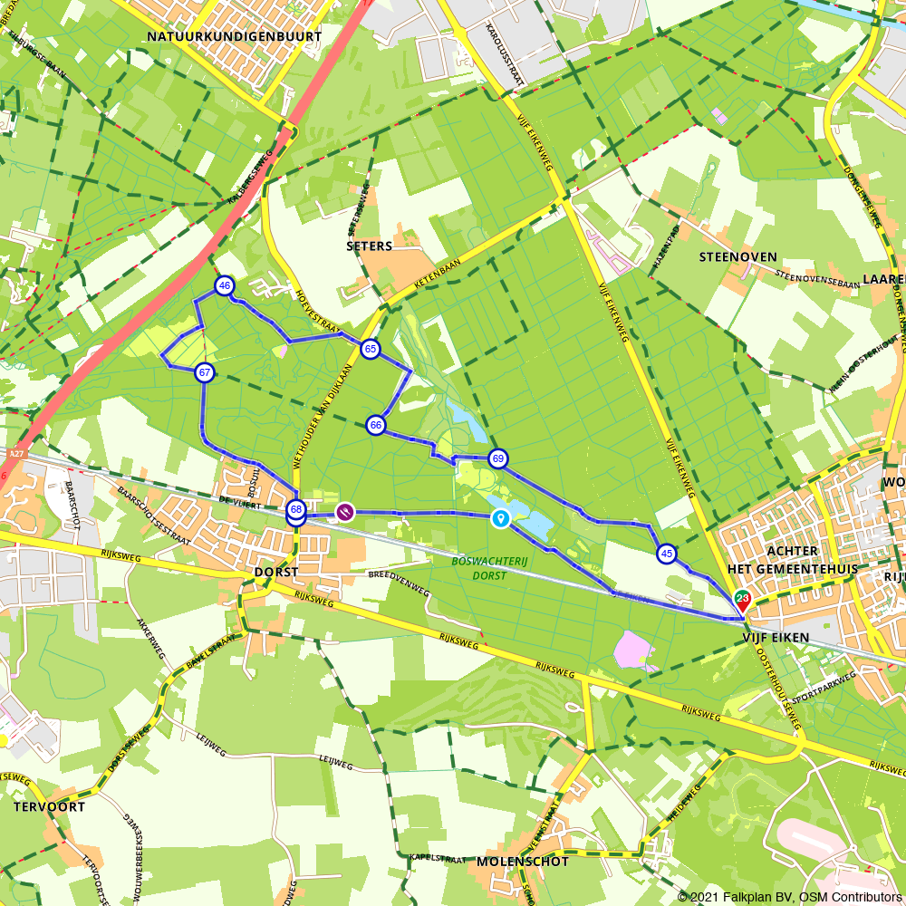Forestry Dorst from Rijen March 18, 2021 - Gilze en Rijen - Hiking route | Route.nl