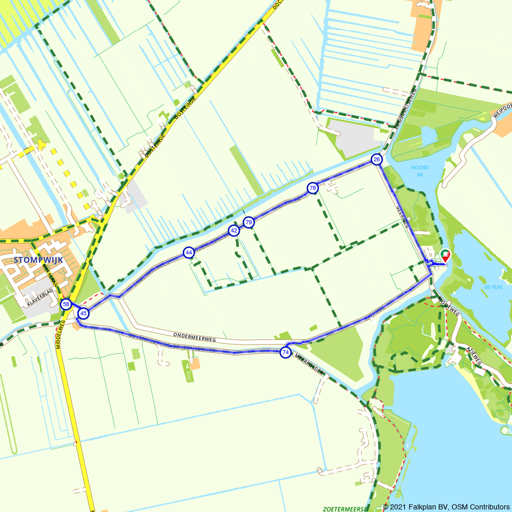 Geerpolder - Zoeterwoude - Hiking route | Route.nl