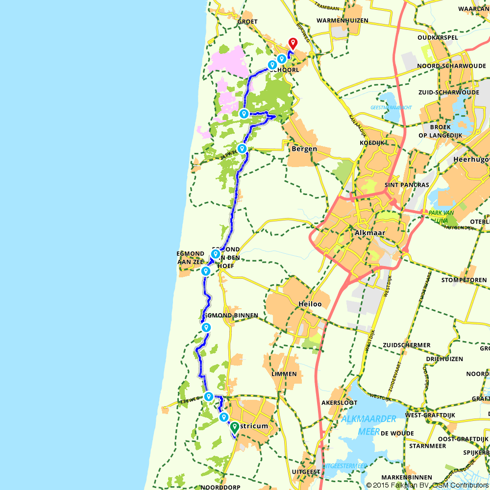 From Castricum to Schoorl - Castricum - Cycling route | Route.nl