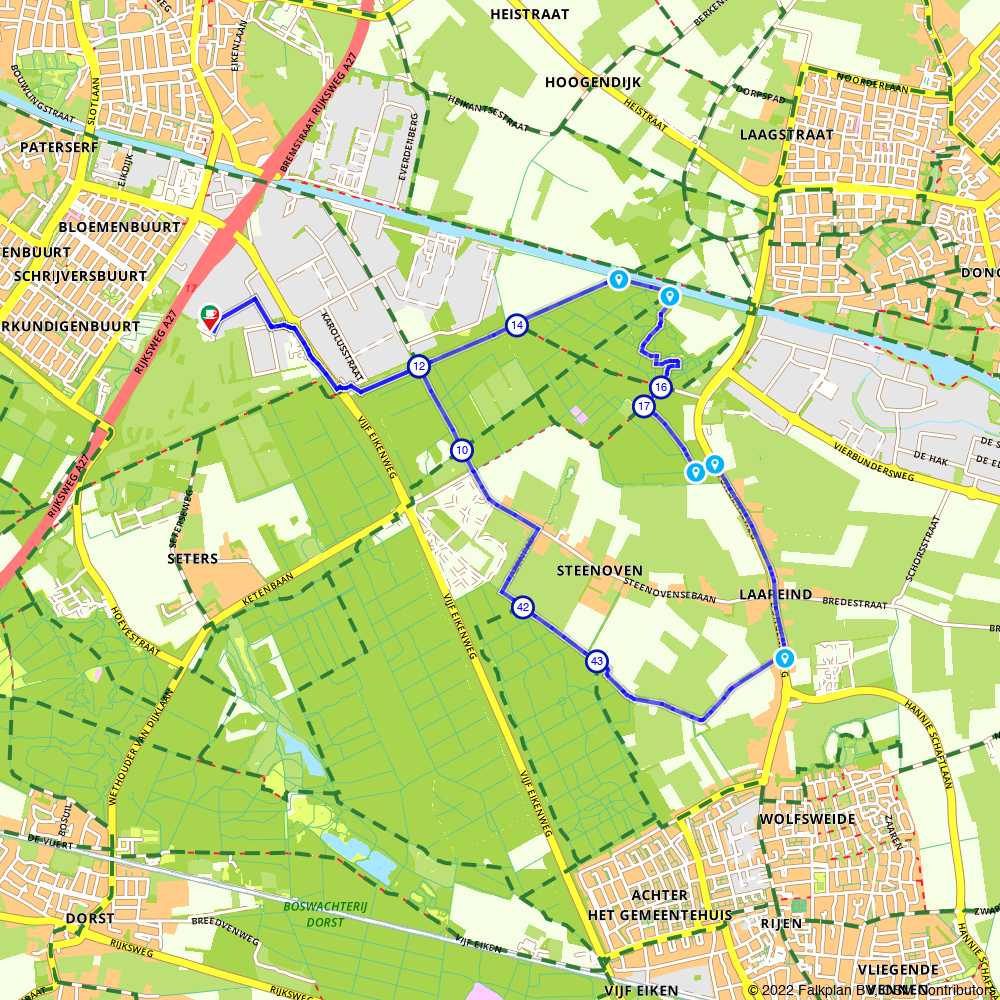 Walking through the countryside of Dongen - Oosterhout - Hiking route ...