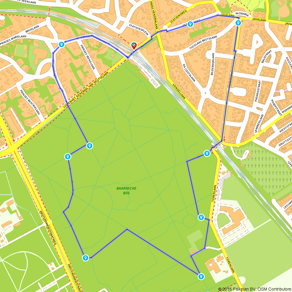 Walking in the outskirts of Baarn - Baarn - Hiking route | Route.nl