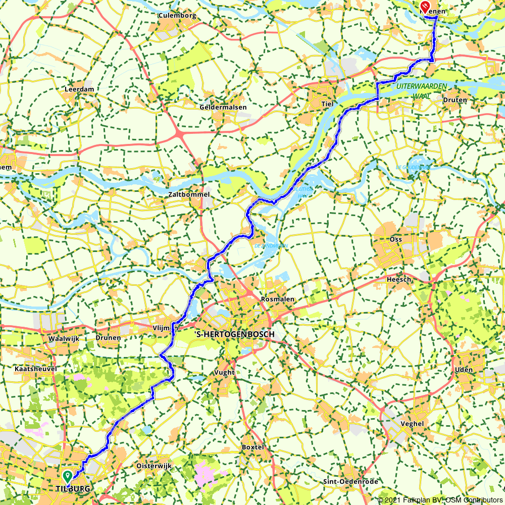 Tilburg Rhenen - Tilburg - Cycling route | Route.nl