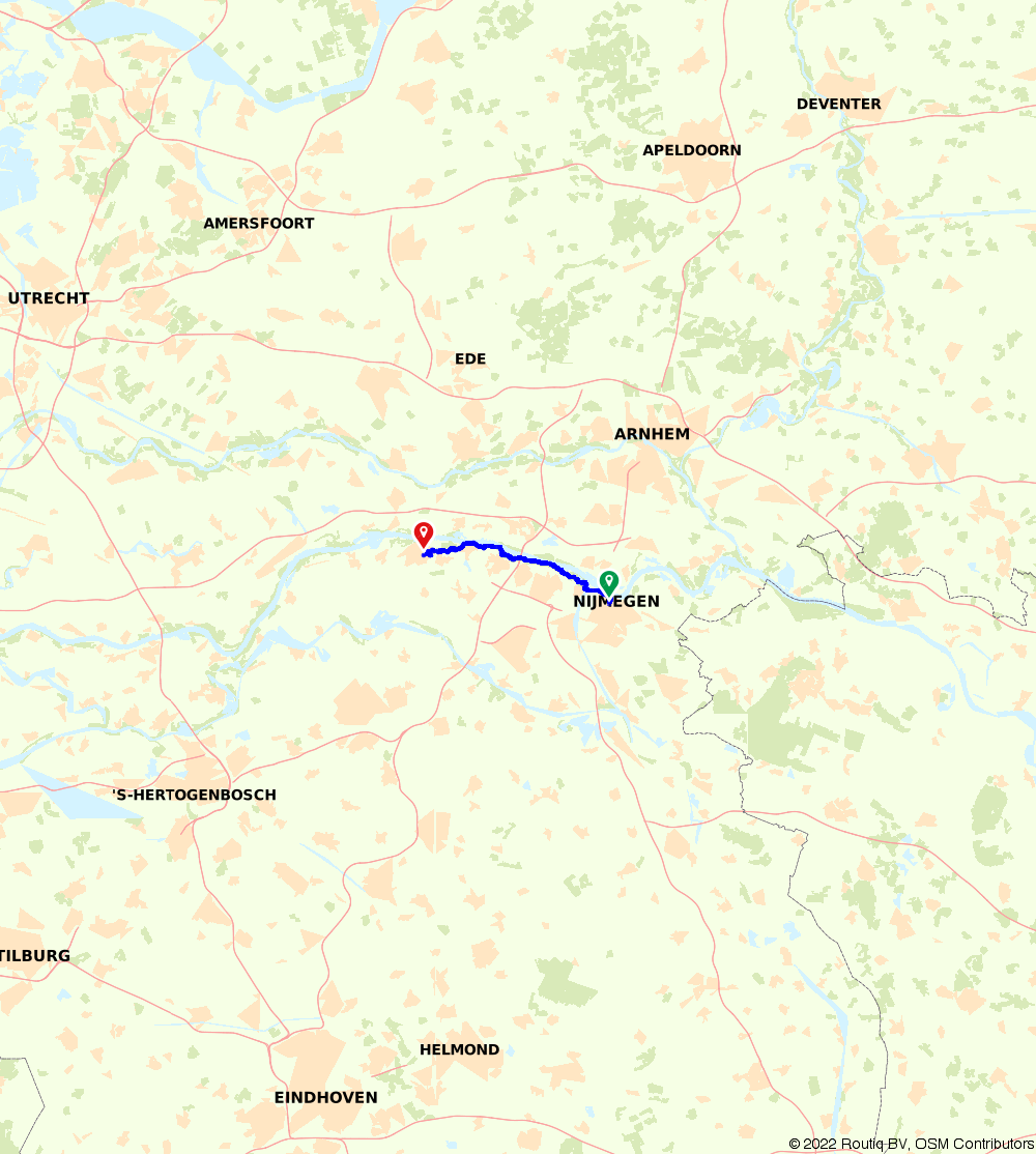 Nijmegen Druten - Nijmegen - Cycling route | Route.nl