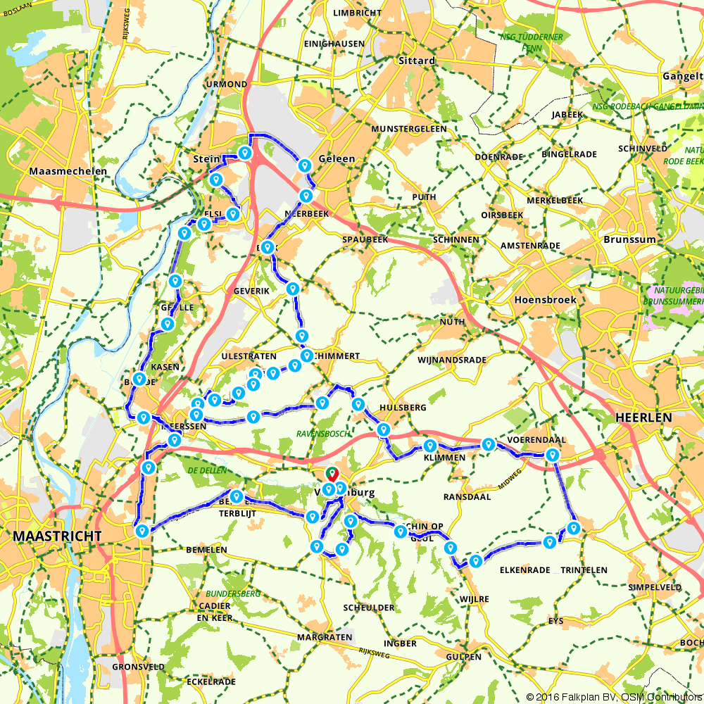 Amstel Gold Race Route – Runde 1 - Falkenburg - Fahrradroute | Route.nl
