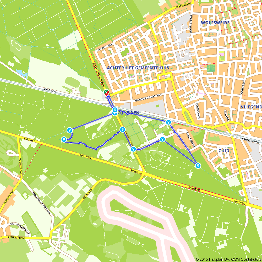 Walk Five Oaks - Gilze en Rijen - Hiking route | Route.nl