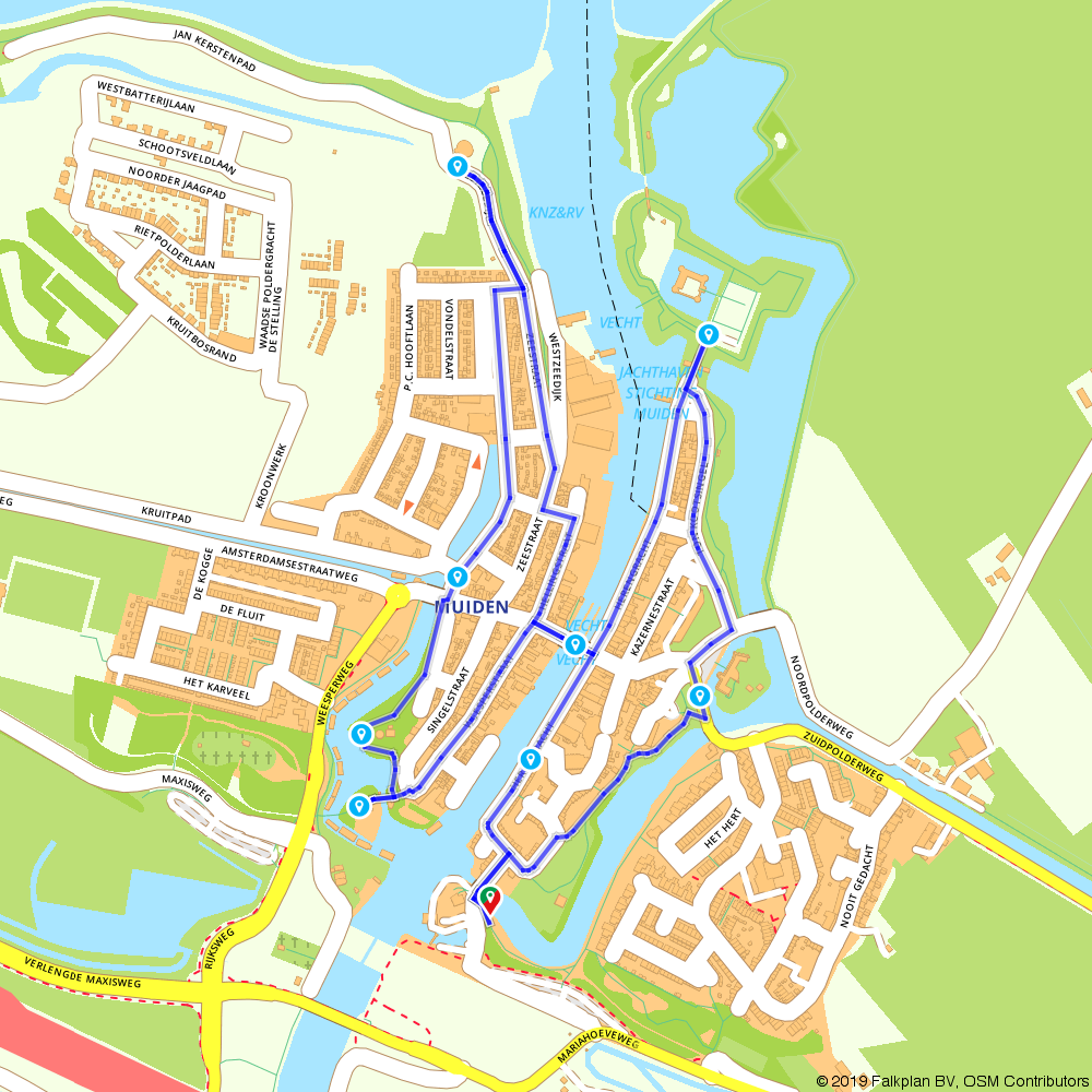 Water line around Muiden - Gooise Meren - Hiking route | Route.nl