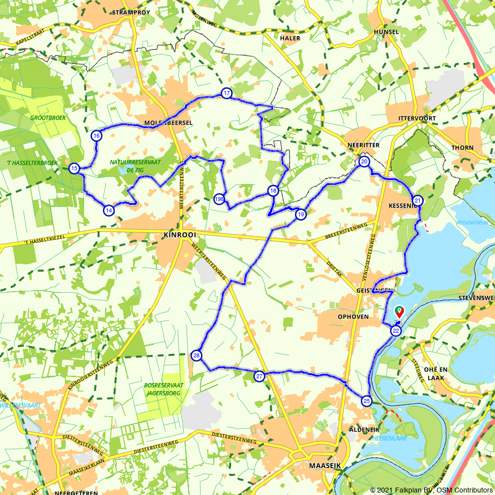 Asparagus route Kinrooi - Kinrooi - Cycling route | Route.nl