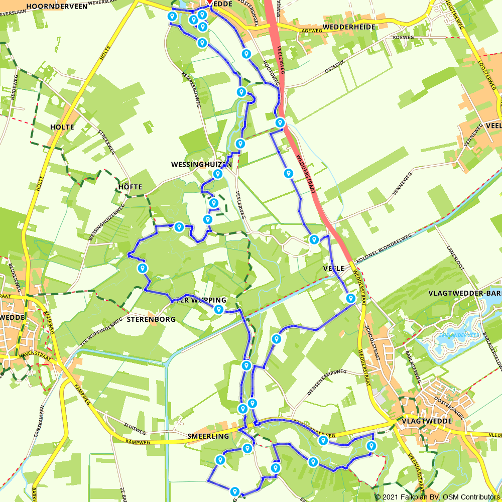 Beekdal Wedde - Westerwolde - Hiking route | Route.nl