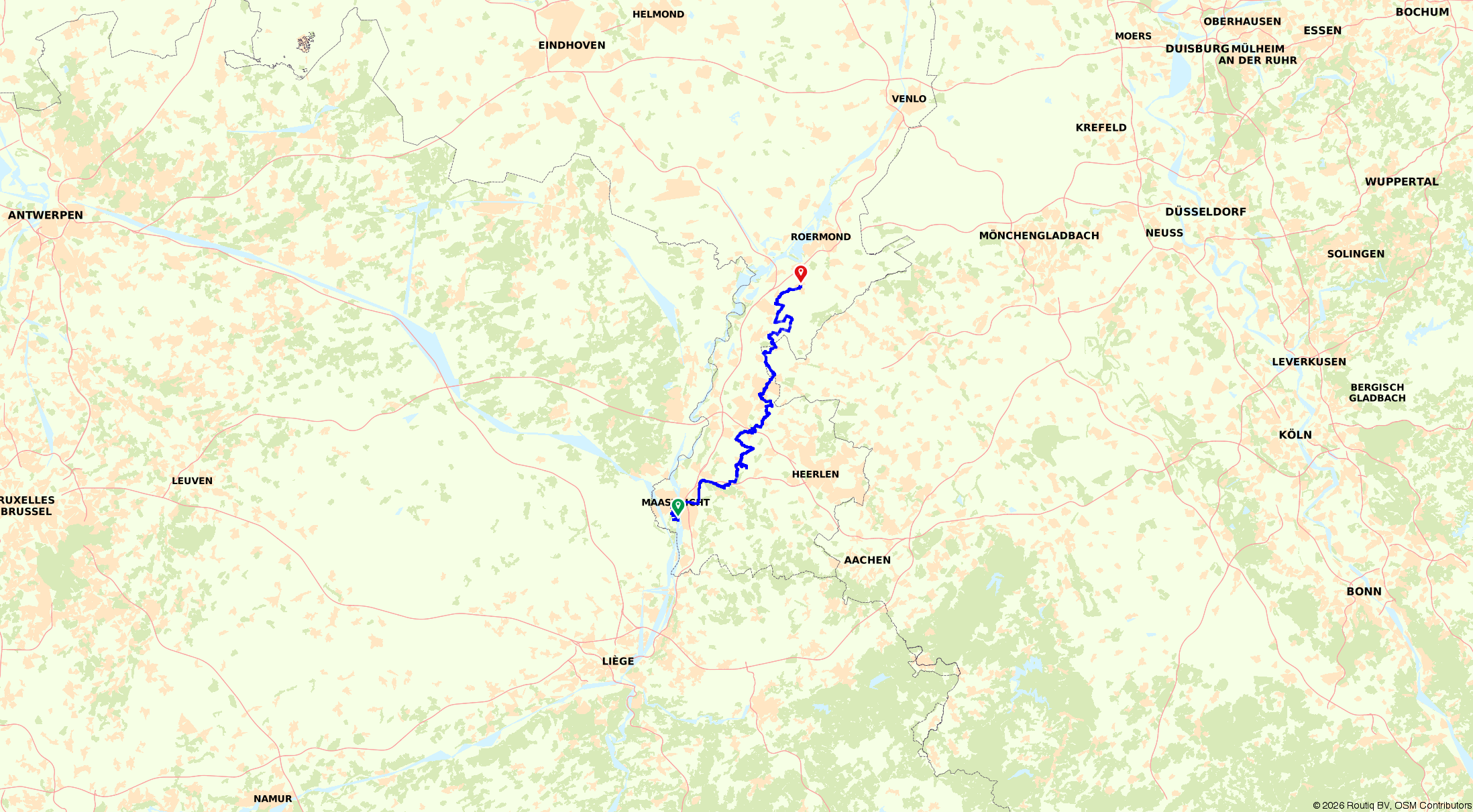 Stage 9 Cycle path - Pieterpad - Maastricht - Cycling route | Route.nl