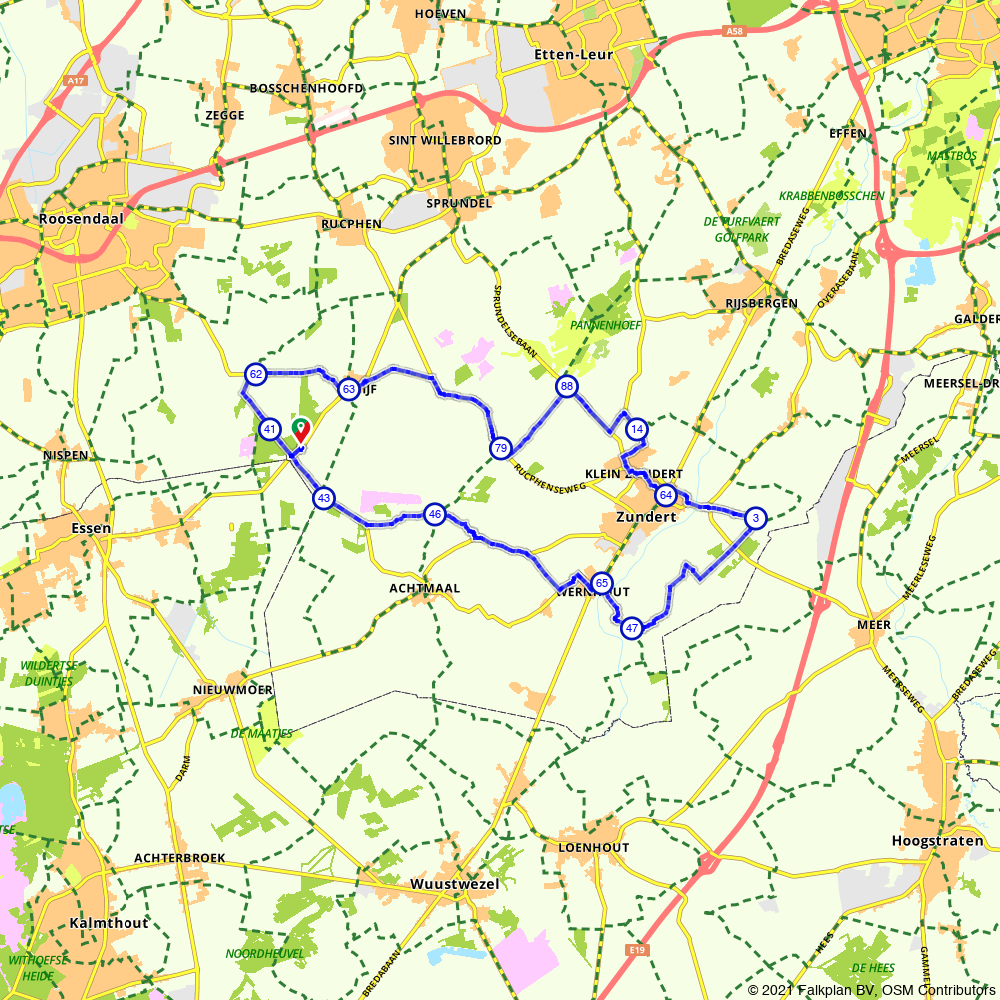 Trappist route Zundert Schijf - Rucphen - Cycling route | Route.nl