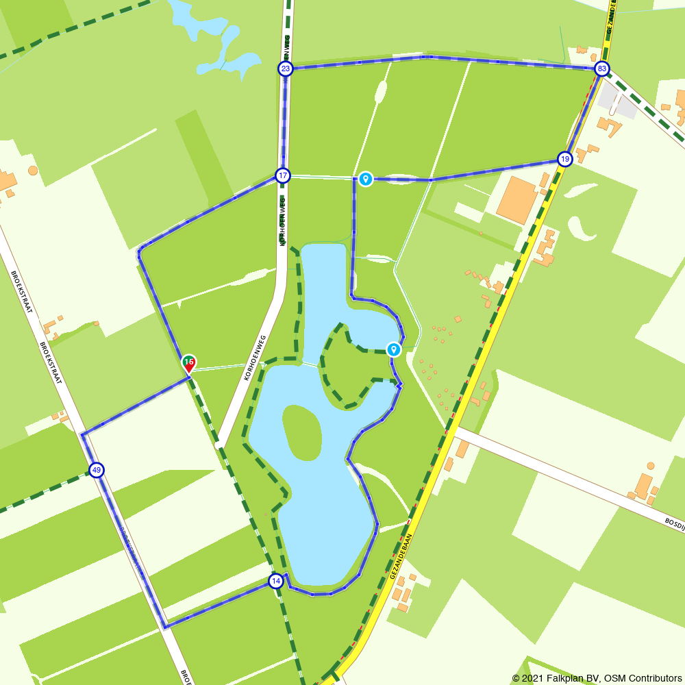 Round fishing pond - Asten - Hiking route | Route.nl