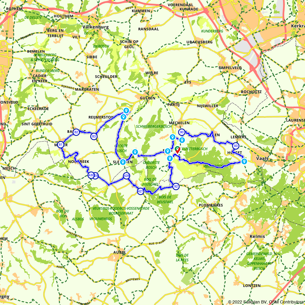 Tour of Noorbeek, Slenaken and Vijlen - Vaals - Cycling route | Route.nl