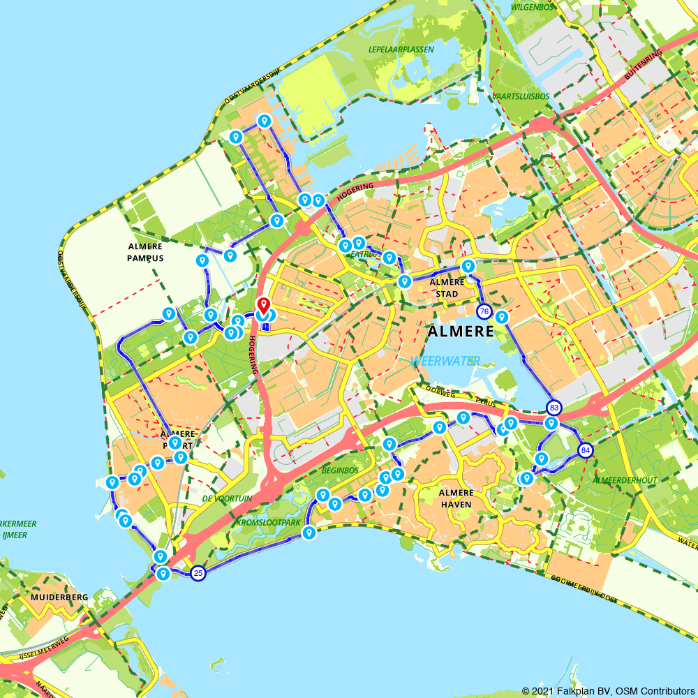 Solex rental Almere 1 - Almere - Cycling route | Route.nl