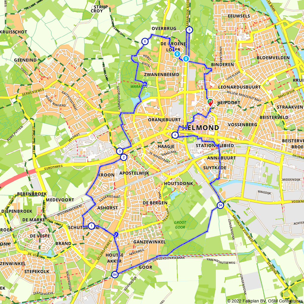 Knooppunten Helmond Warande Groot-Goor 17,1km. 03062021 - Helmond ...