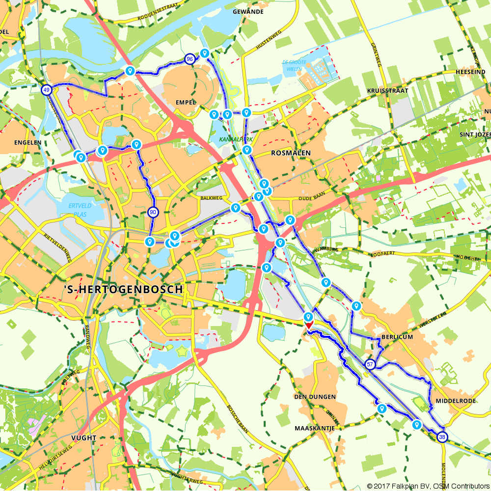 Maxima channel route - Sint-Michielsgestel - Cycling route | Route.nl