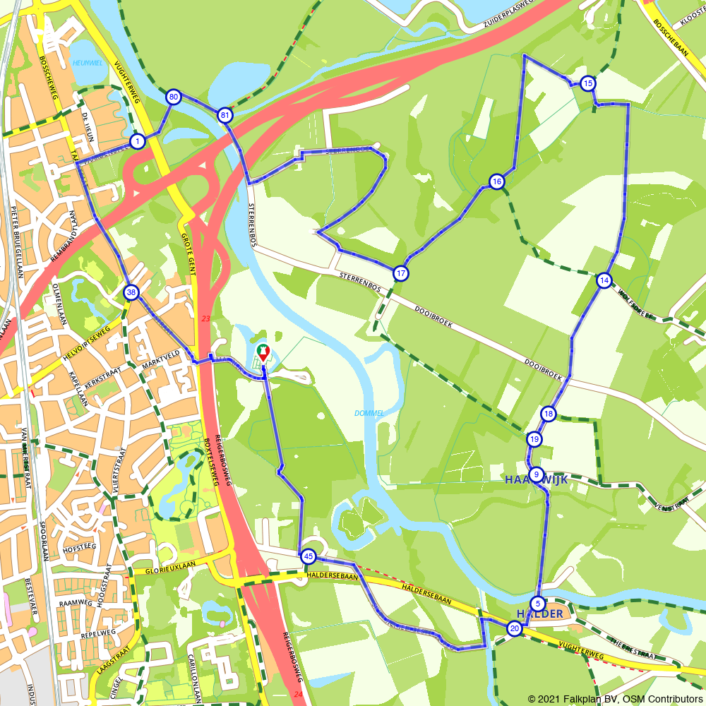 Castle Maurik 959750 shortened - Vught - Hiking route | Route.nl