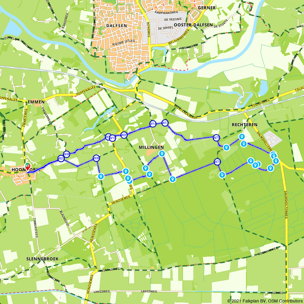 Walk Old Vechtsteeg, with history Koningsweg - Dalfsen - Hiking route ...