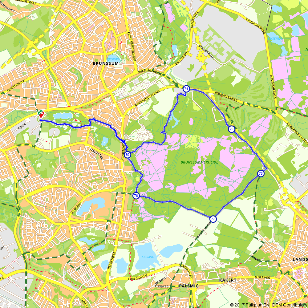 Tour of Brunssummerheide - Heerlen - Cycling route | Route.nl